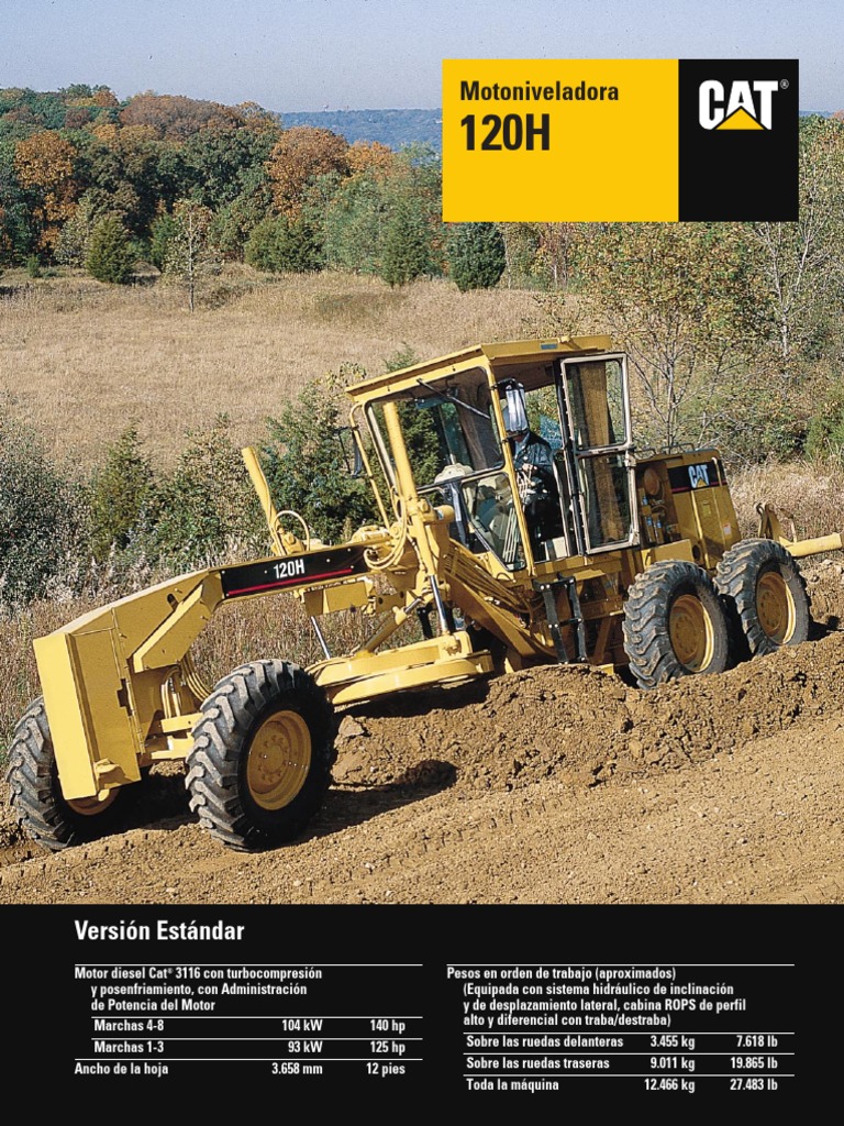 Motoniveladora 120H. Versión Estándar | PDF | Inyección de combustible | Embrague
