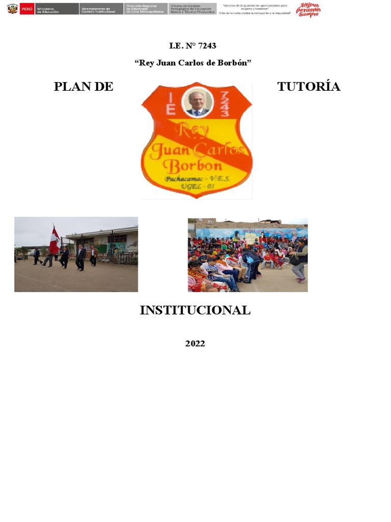 RJCB Plan de Tutoria Institucional | PDF | La violencia contra las mujeres | Enseñando