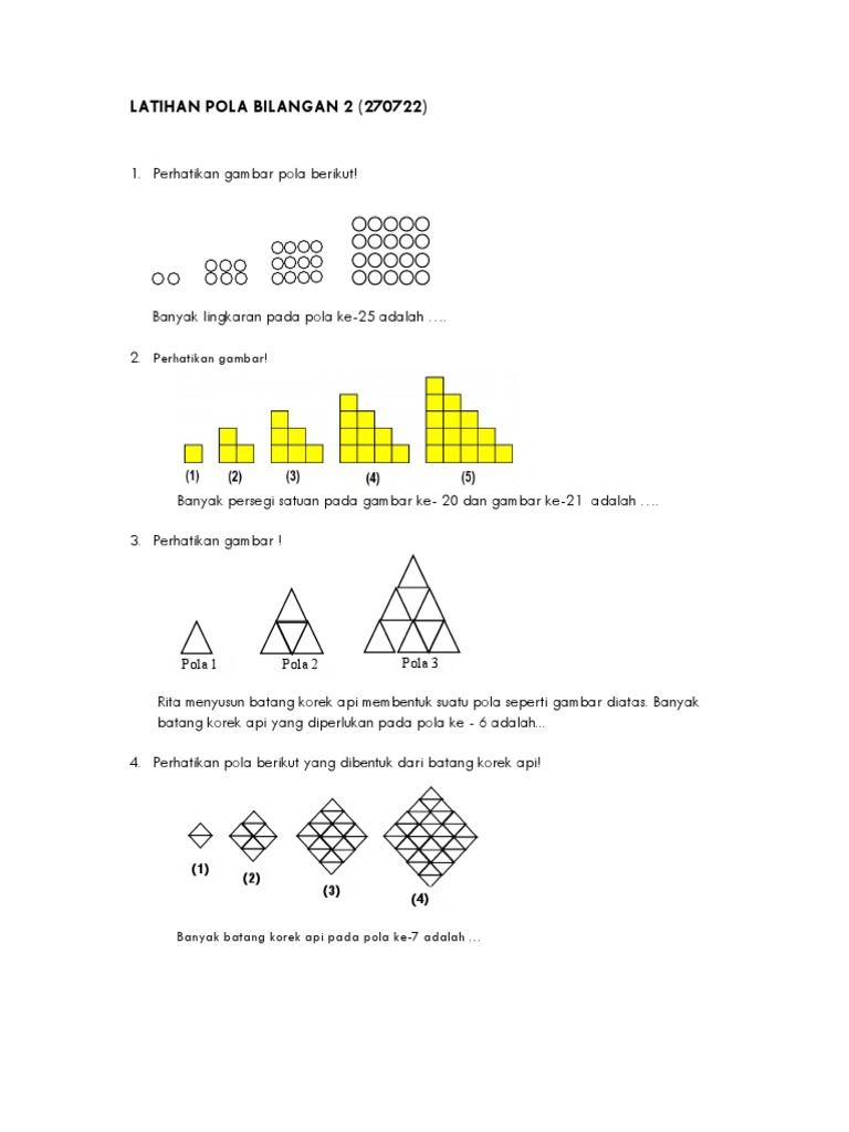Latihan Pola Bilangan | PDF
