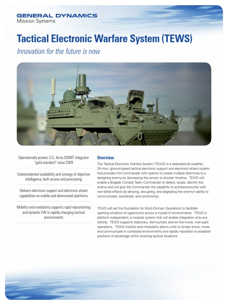 Tactical Electronic Warfare System TEWS Datasheet PDF | PDF ... Tactical Electronic Warfare System TEWS Datasheet PDF | PDF ...