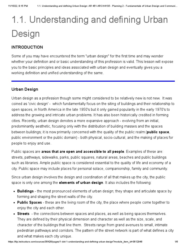 Fundamentals of Urban Design Principles | PDF | Urban Design | Space