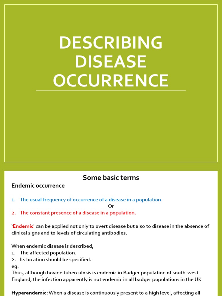 Understanding Disease Occurrence Types | PDF