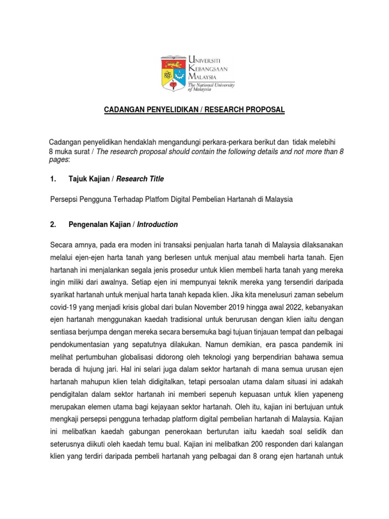 Cadangan Penyelidikan | PDF
