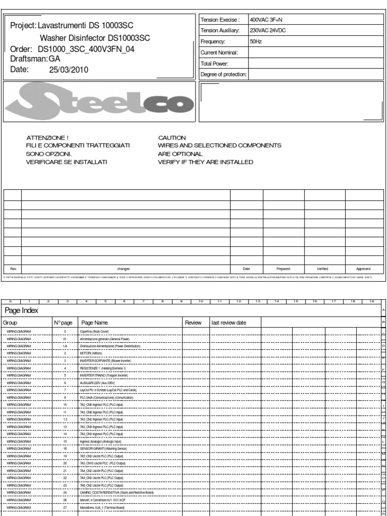 Electrical Plan DS1000 3S 400V 3F+N REVISIONE 04 (DS10003SC - 400V3FN ...