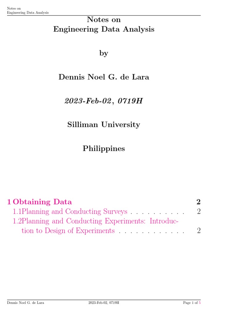 Engineering Data Analysis 2 | PDF | Experiment | Science