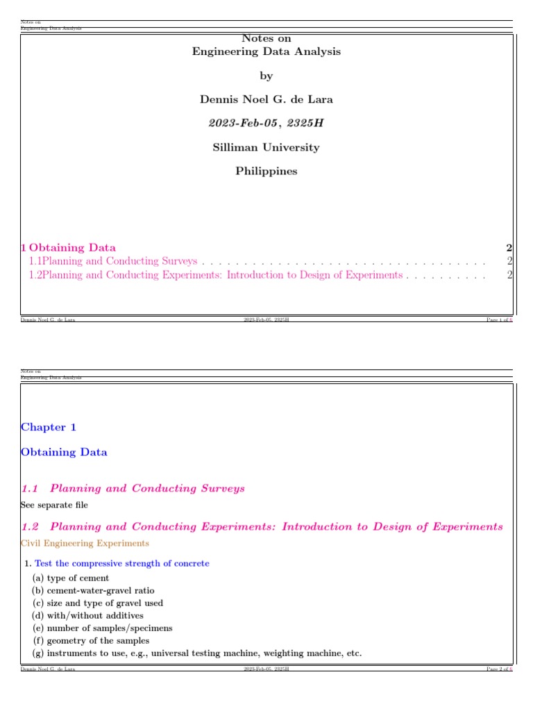Engineering Data Analysis 2b | PDF | Experiment | Cognition