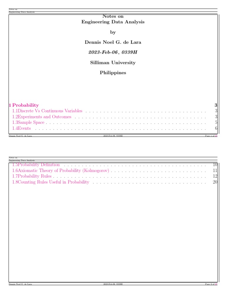 Engineering Data Analysis 3 | PDF