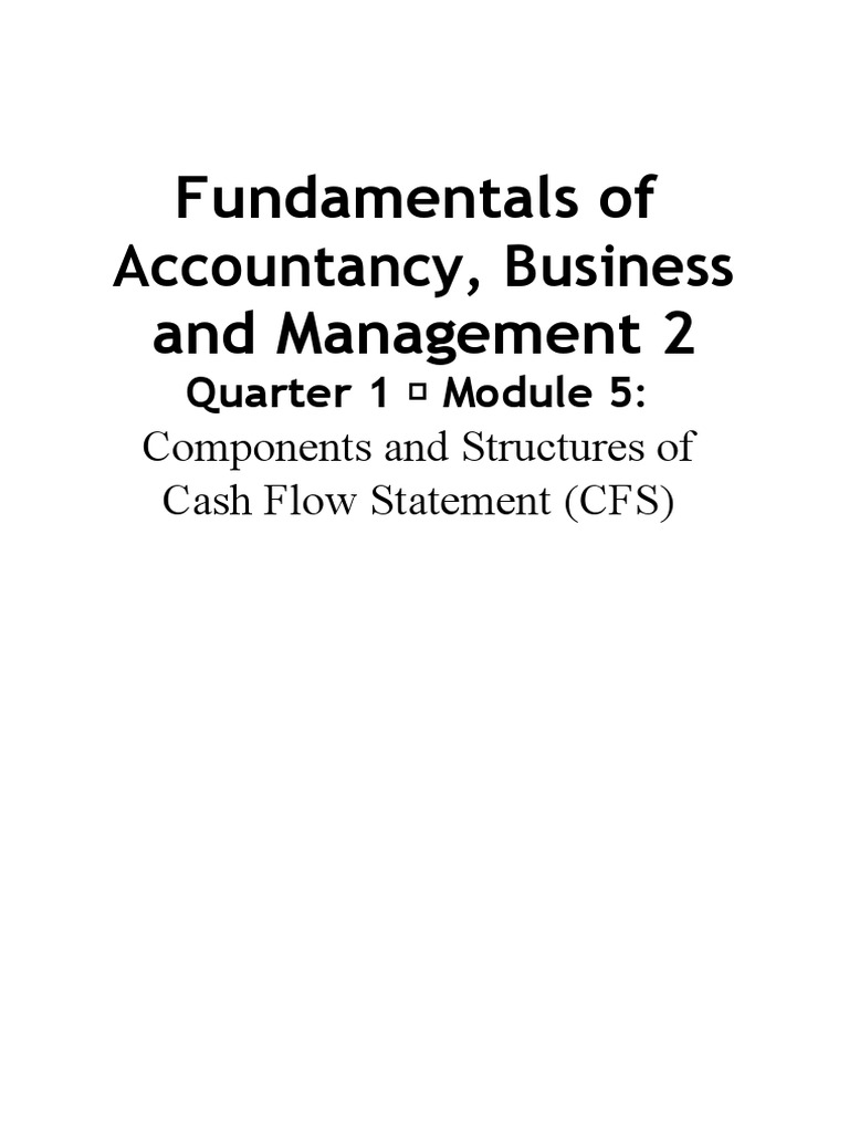 Act Module4 Cashflow Fabm 2 5. | PDF | Balance Sheet | Cash Flow Statement