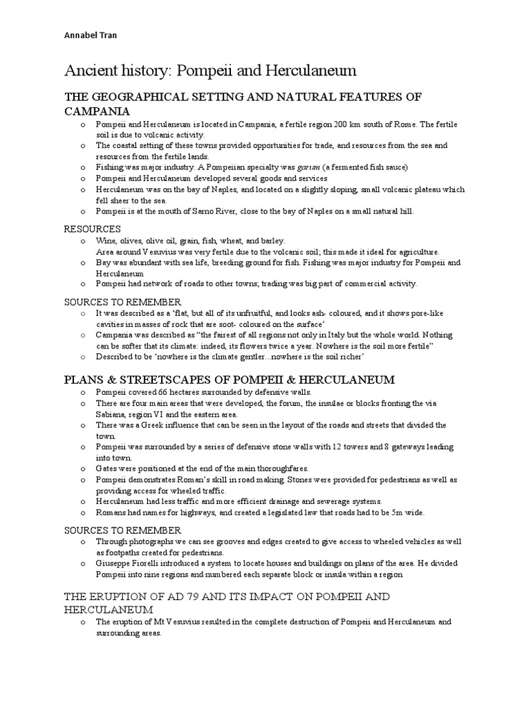 Overview of Pompeii and Herculaneum | PDF | Pompeii | Mount Vesuvius