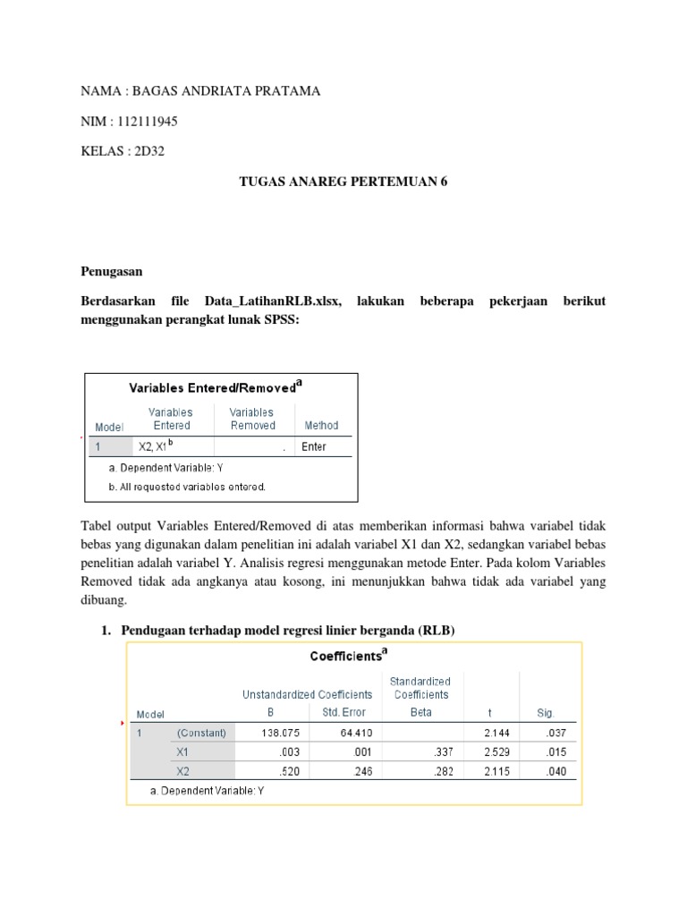 07 - 112111945 - Bagas Andriata Pratama - Tugas Pertemuan 6 - Anareg | PDF