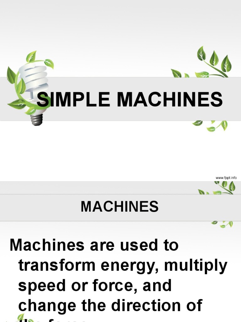 Overview of Simple Machines | PDF | Machines | Lever