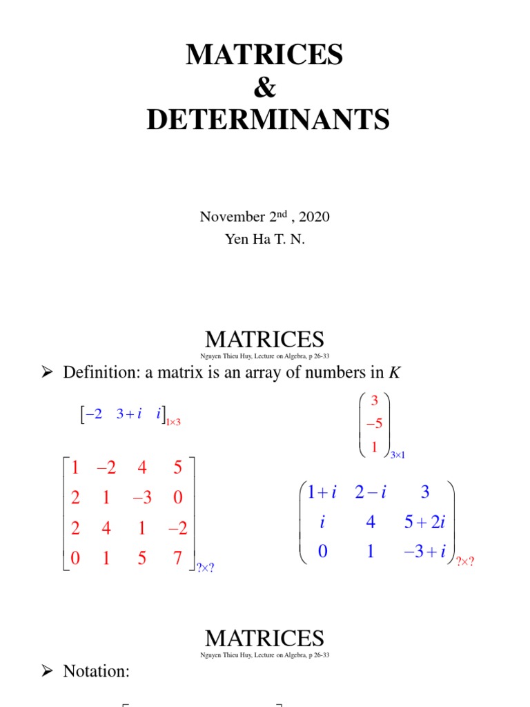 Unit03 Matrices and Determinants | PDF | Determinant | Matrix (Mathematics)