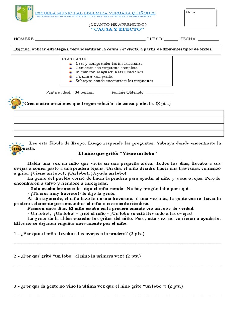 Estrategias de Causa y Efecto en Lectura | PDF