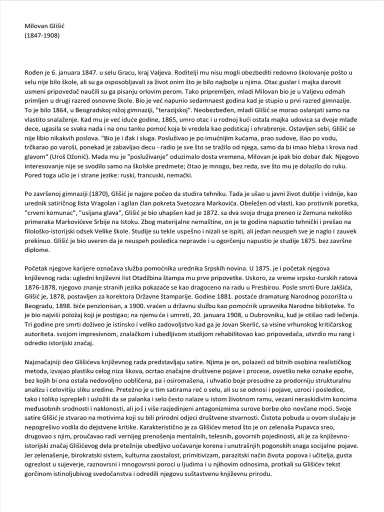 Dokumen - Tips - Milovan Glisic Glava Secera 55a35acf114d0 | PDF
