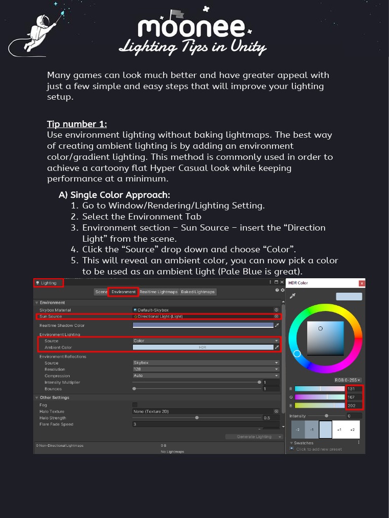 Lighting Tips in Unity - Moonee | PDF | Color | Lighting