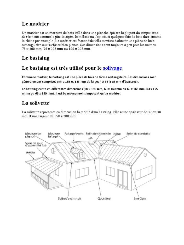 Dimensions et caractéristiques du madrier | PDF | Toit | Bois (matériau ...