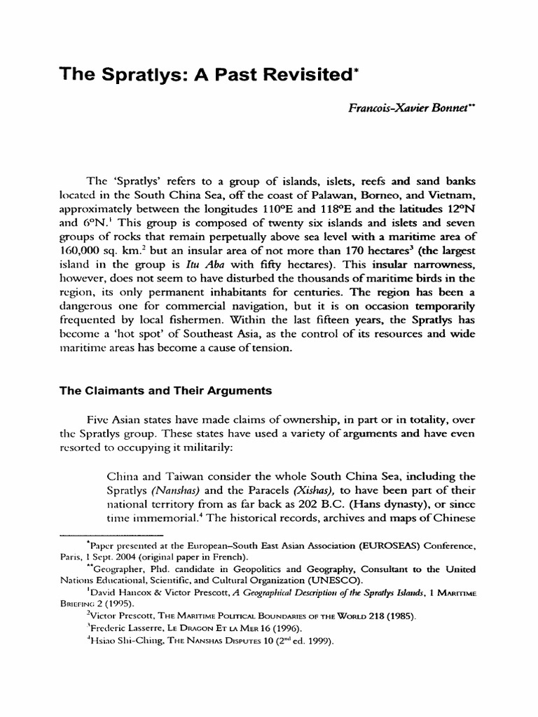 The Spratlys - A Past Revisited PDF | PDF