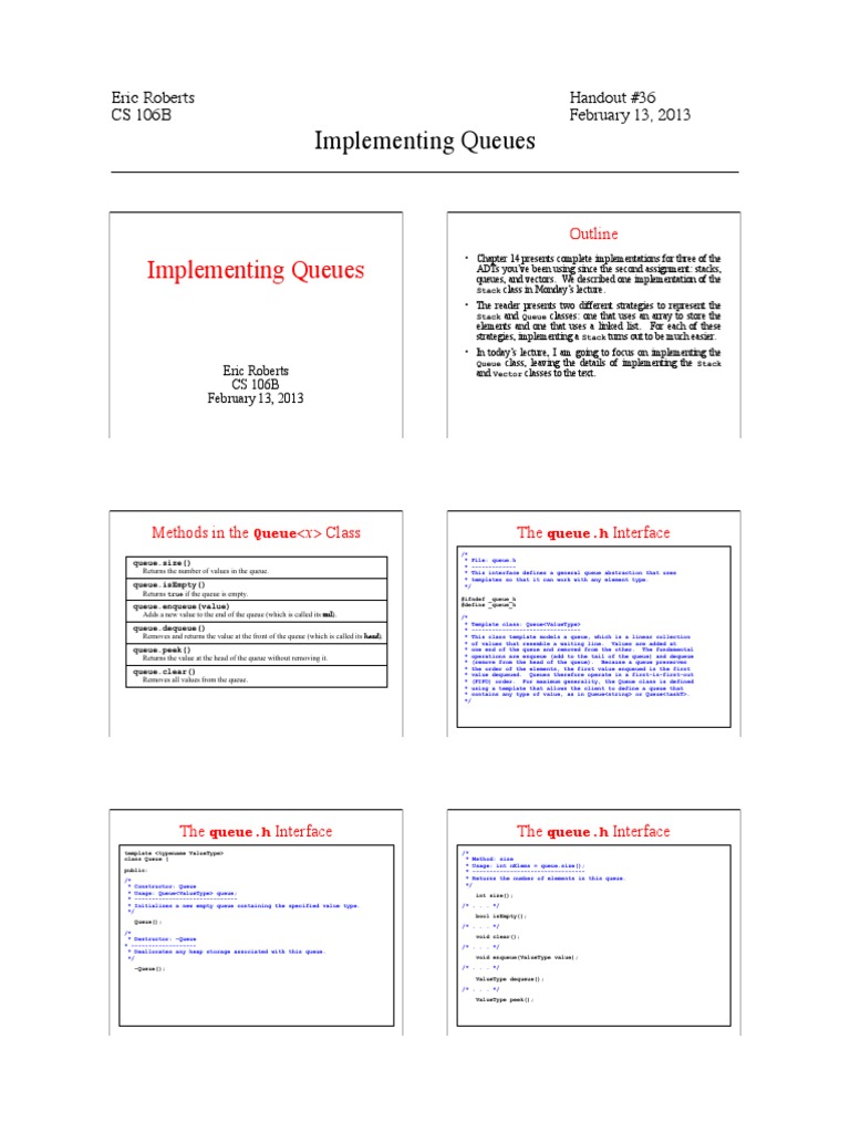 Implementing Queues in Constant Time | PDF | Queue (Abstract Data Type) | Pointer (Computer ...