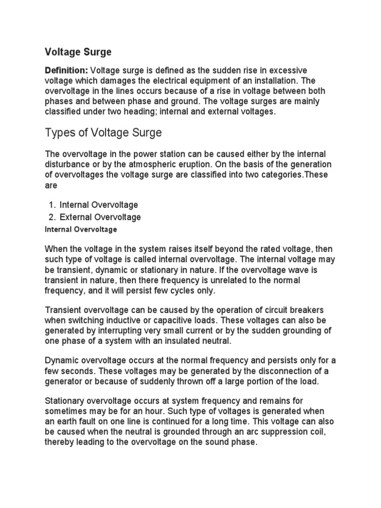 An Examination of Internal and External Voltage Surges: Their Causes ...