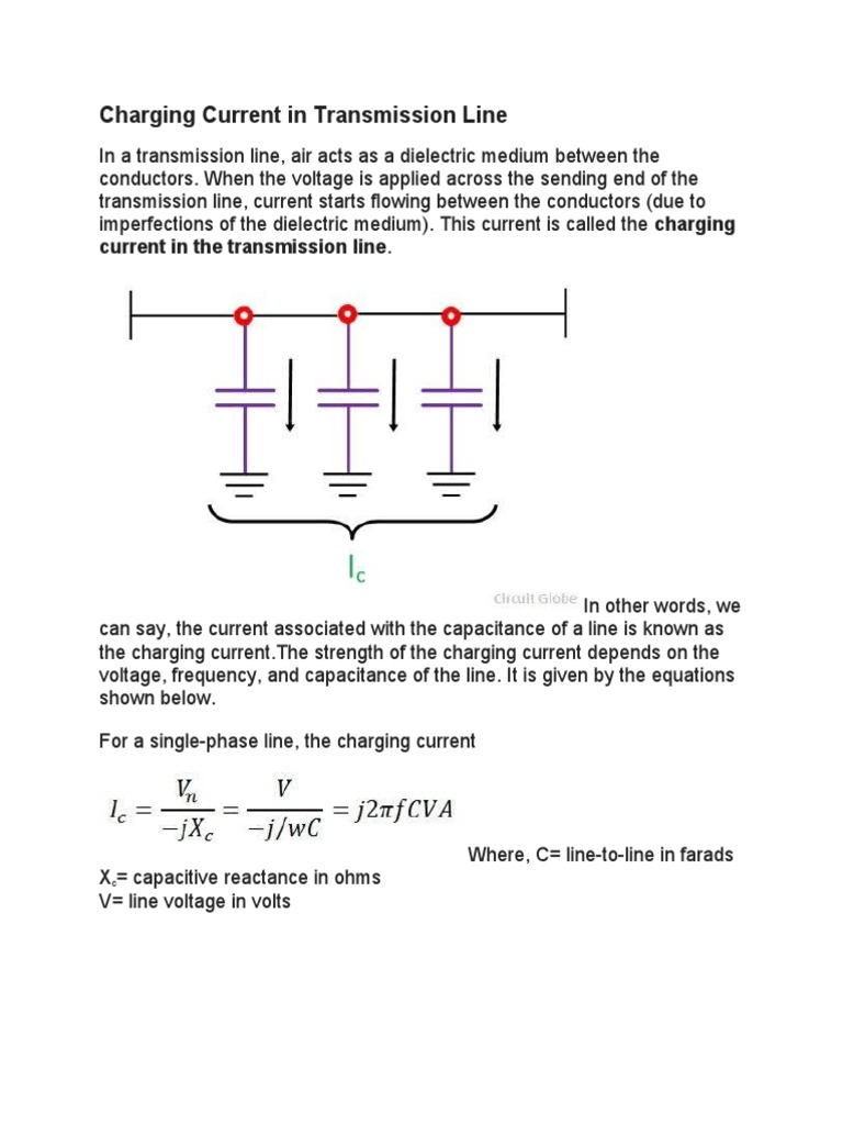 Charging Current in Transmission Line | PDF