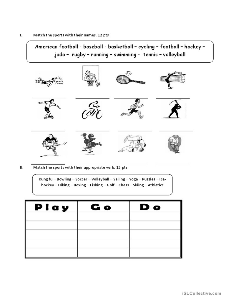 Sports - Play - Do - Go | PDF