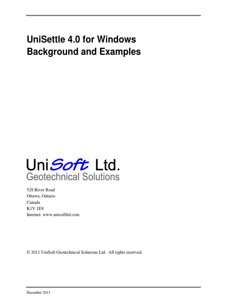 UniSettle4 Examples Manual | PDF | Young's Modulus | Applied And Interdisciplinary Physics