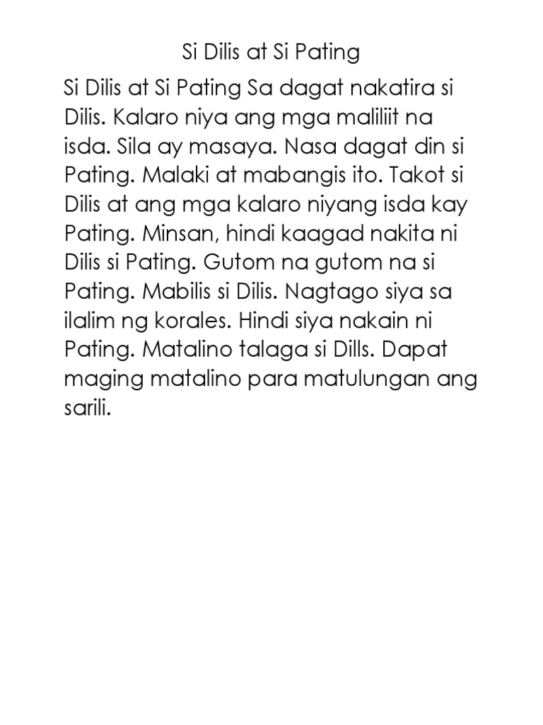 Si Dilis at Si Pating | PDF