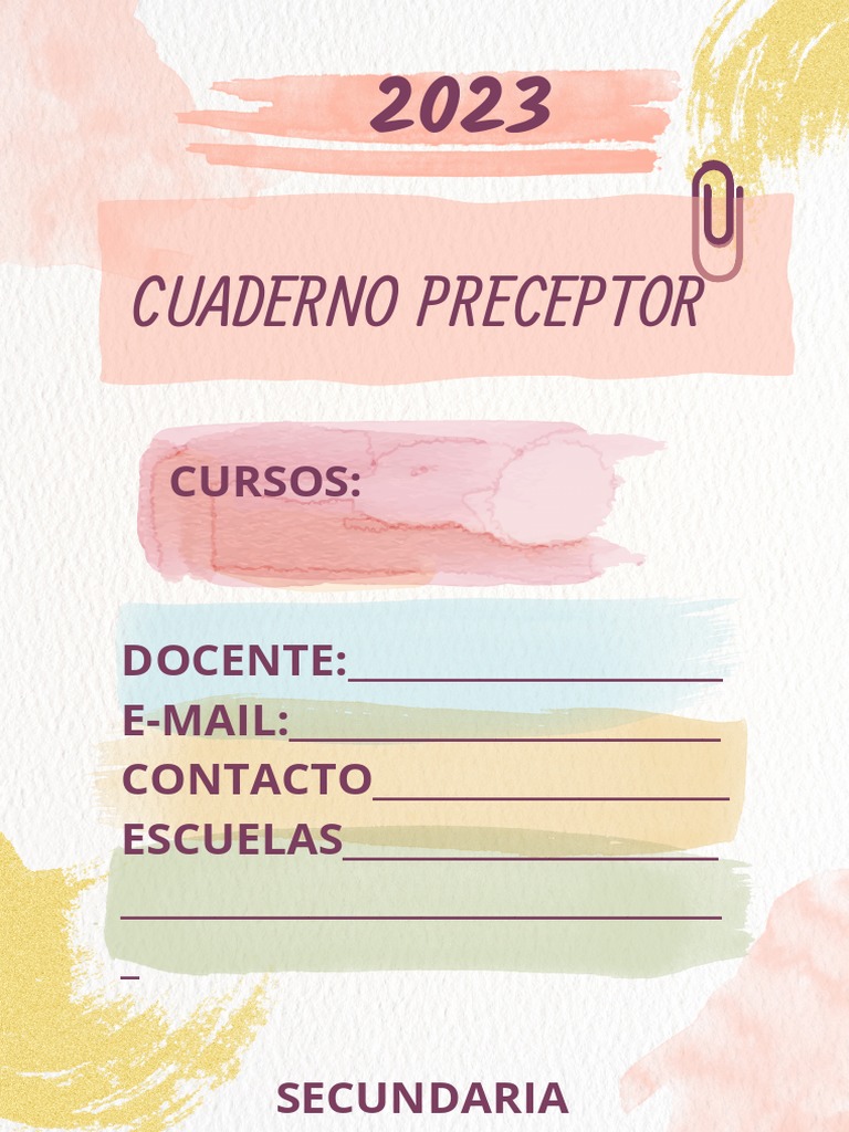 Cuaderno Preceptor 2023-Lucy | PDF | Maestros