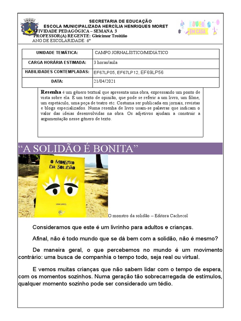 Port Semana 2 Abril 1 | PDF | Solidão | Tempo