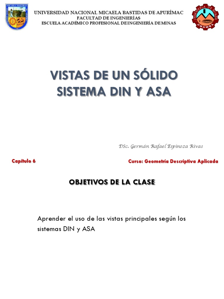Vistas de Un Sólido Sistemas Din y Asa | PDF | Dibujo técnico | Geometría