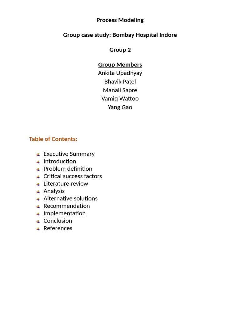 Analysis Section of Bombay Hospital Indore Case Study | PDF | Labour ...