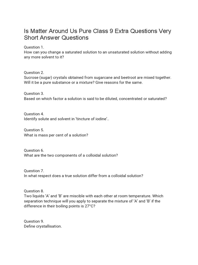 Chapter 2 Science | PDF | Mixture | Crystallization