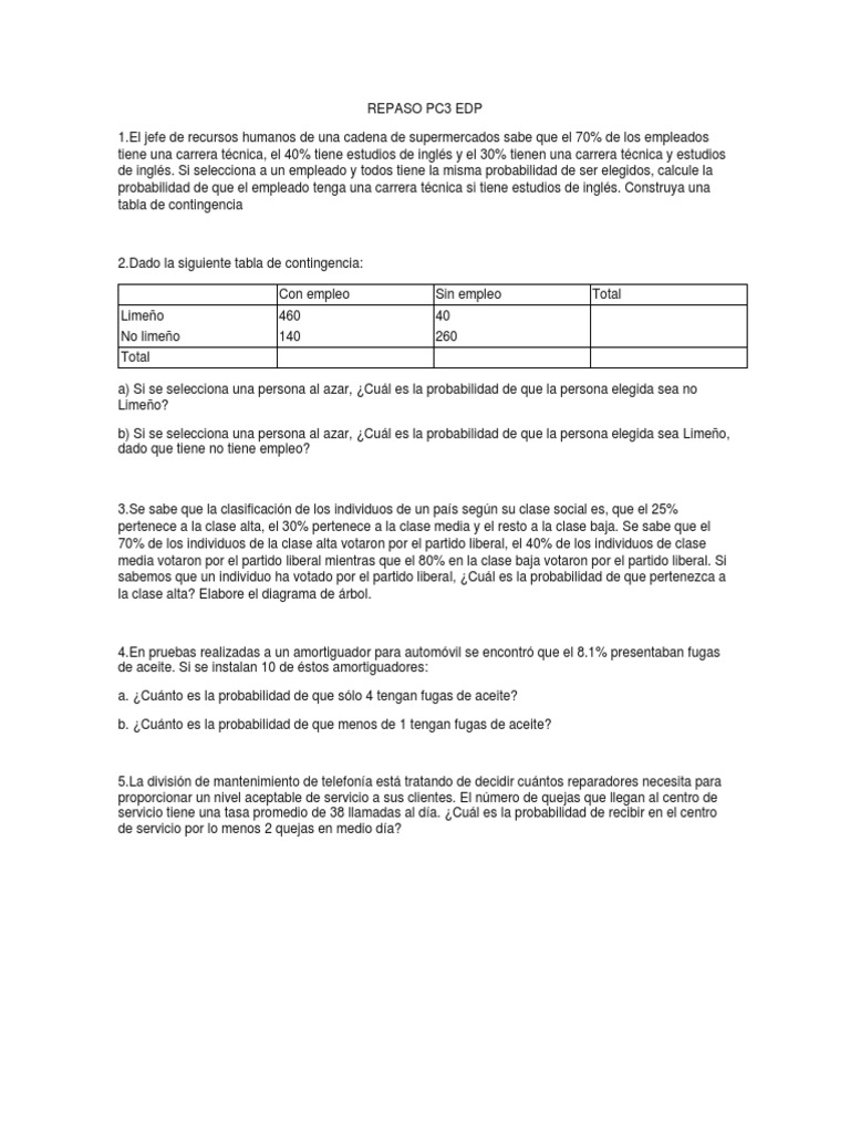 Repaso PC3 Verano 2021 | PDF