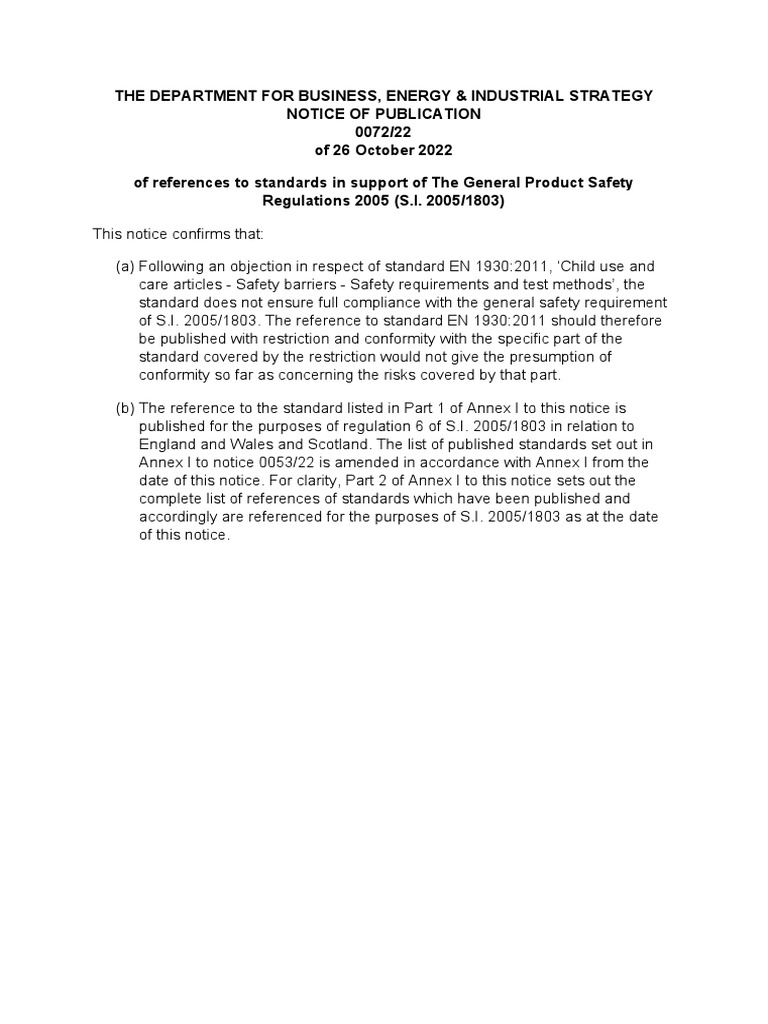 Ds 0072 22 GPSR Notice | PDF | Safety | Manufactured Goods