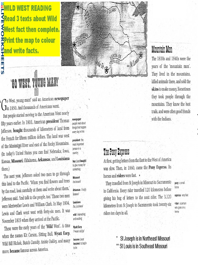 Wild West Reading Comprehension | PDF | The United States