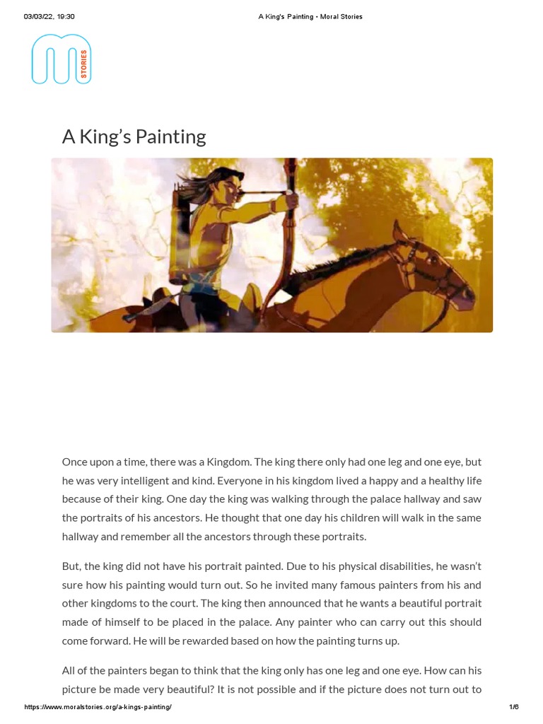 A King's Painting - Moral Stories | PDF