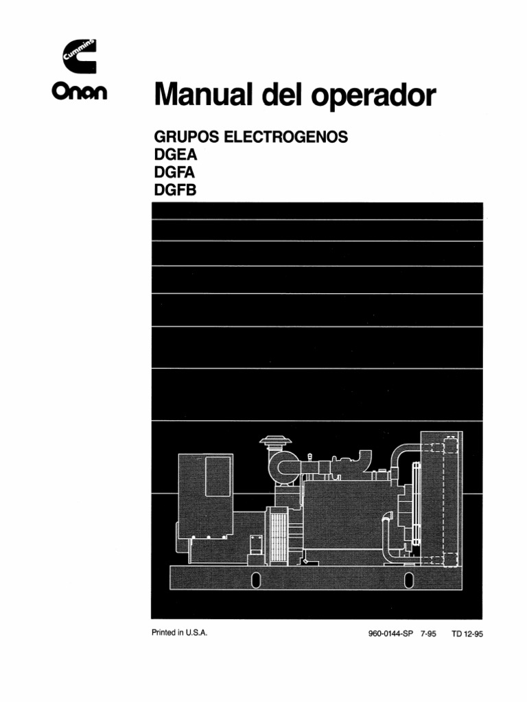 Manual de Operacion Generador DGFA Sepc B | PDF