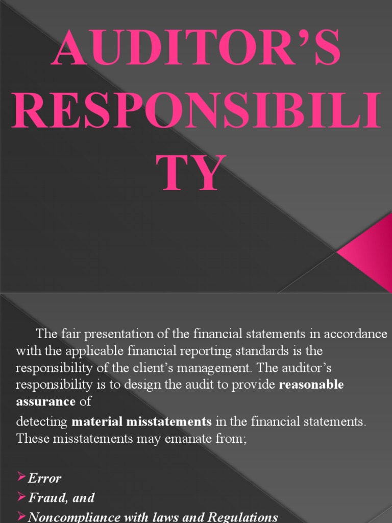 Chapter 3 Auditors Responsibility | PDF | Financial Audit | Audit