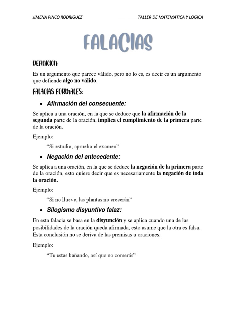 Trabajo de Taller de Matematica... | PDF | Falacia | Argumento