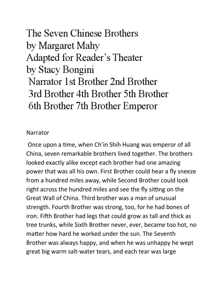 The Seven Chinese Brothers | PDF
