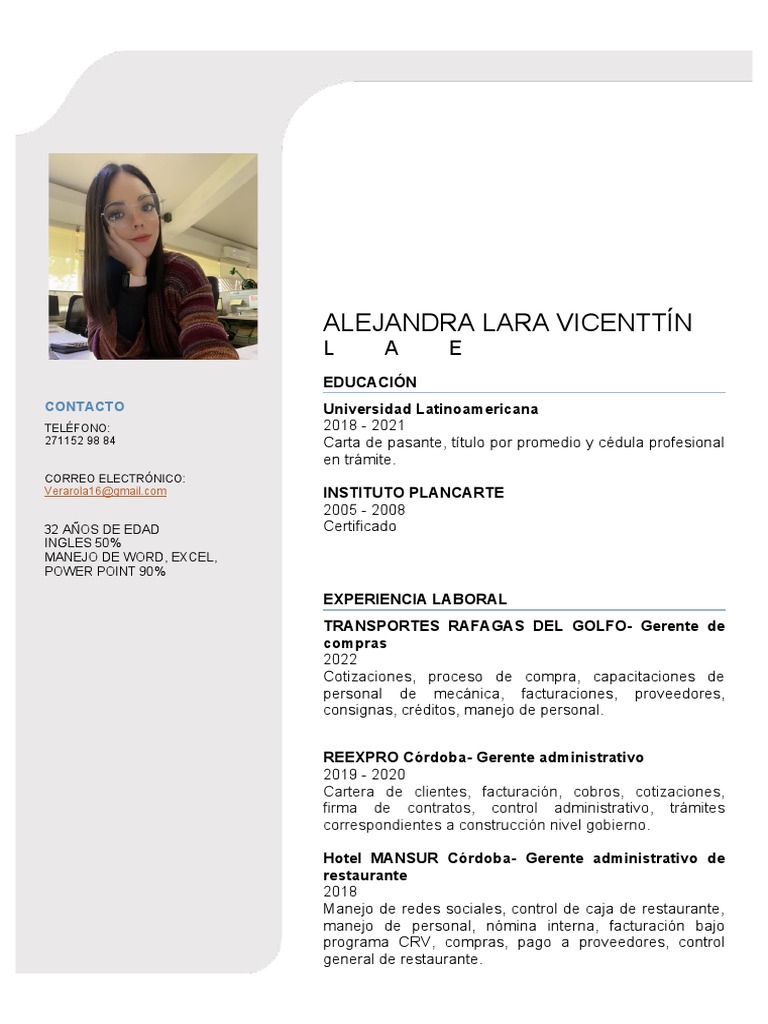 CV Alejandra LV Si | PDF