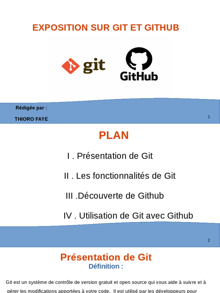 Presentationgit Github Odp Pdf Gestion De Versions Gestion