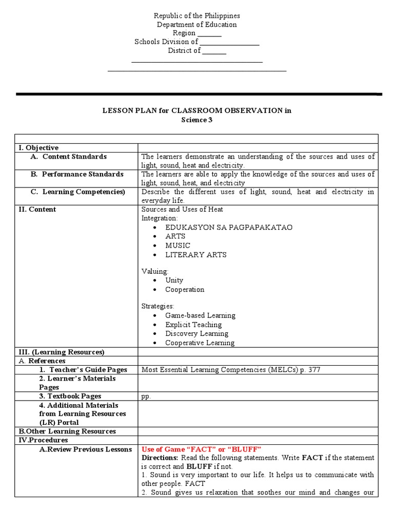 Sources and Uses of Heat in Grade 3 | PDF | Temperature | Fuels