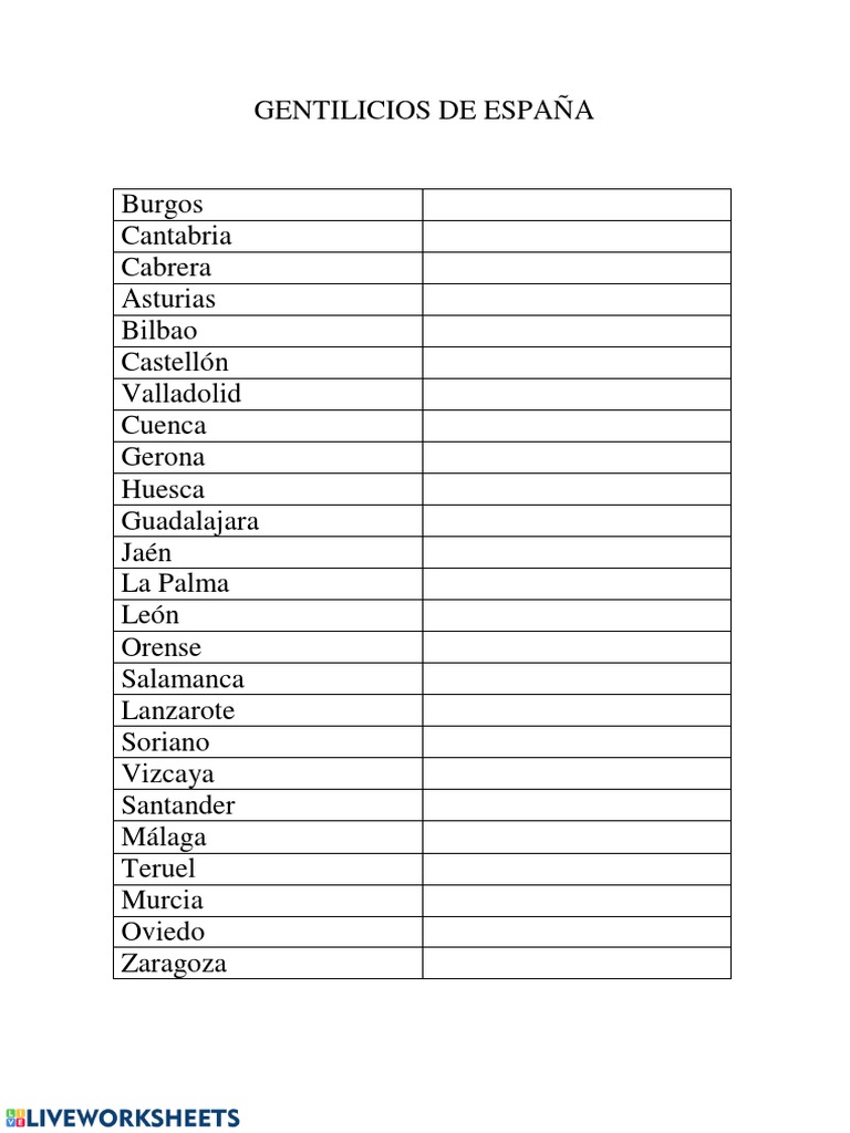 Gentilicios de España | PDF