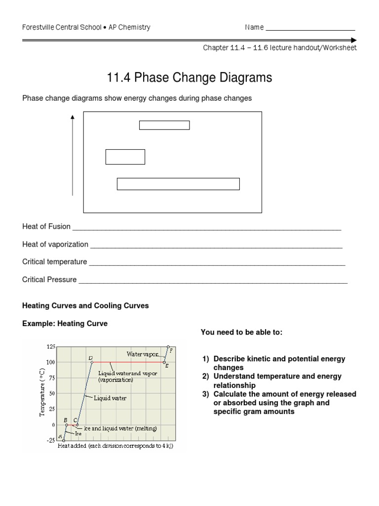 Energy of Phase Diagrams WS | PDF | Phase (Matter) | Phase Diagram