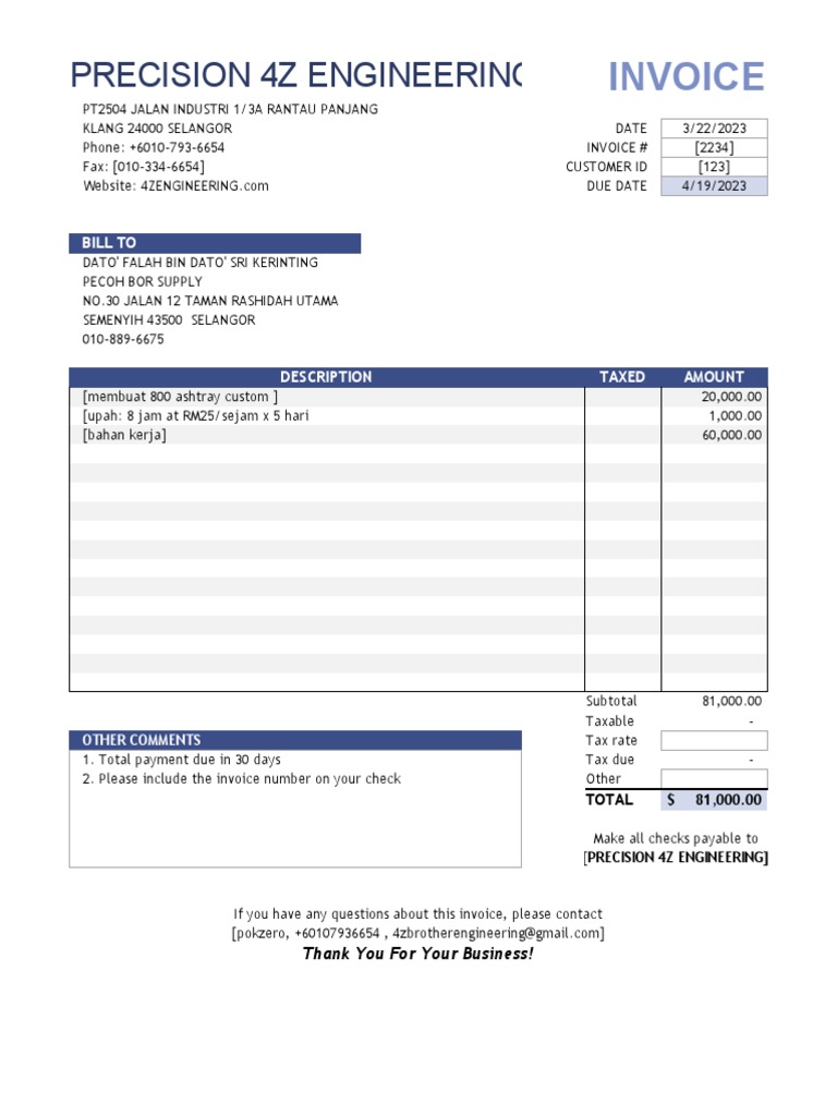 Invoice Template | Download Free PDF | Software | Computing