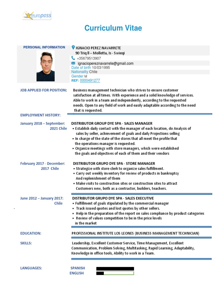 CV Ignacio Perez Navarrete 2 | PDF | Sales | Communication