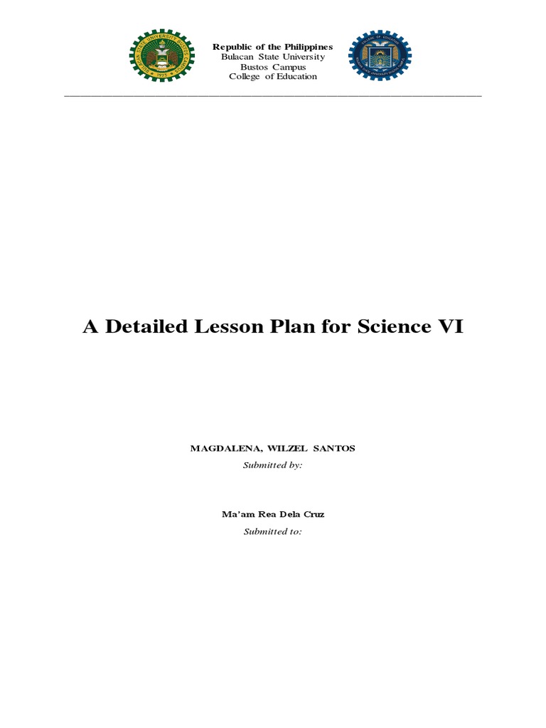 (Detailed Lesson Plan (Science VI) ) Magdalena, Wilzel Santos | PDF ...