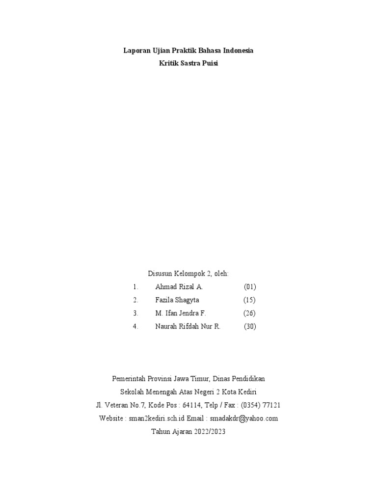 Laporan Uprak BINDON | PDF