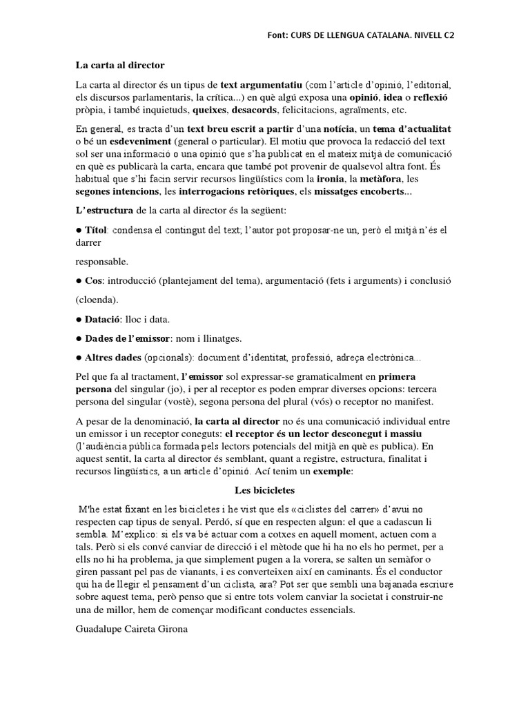 La carta al director | PDF